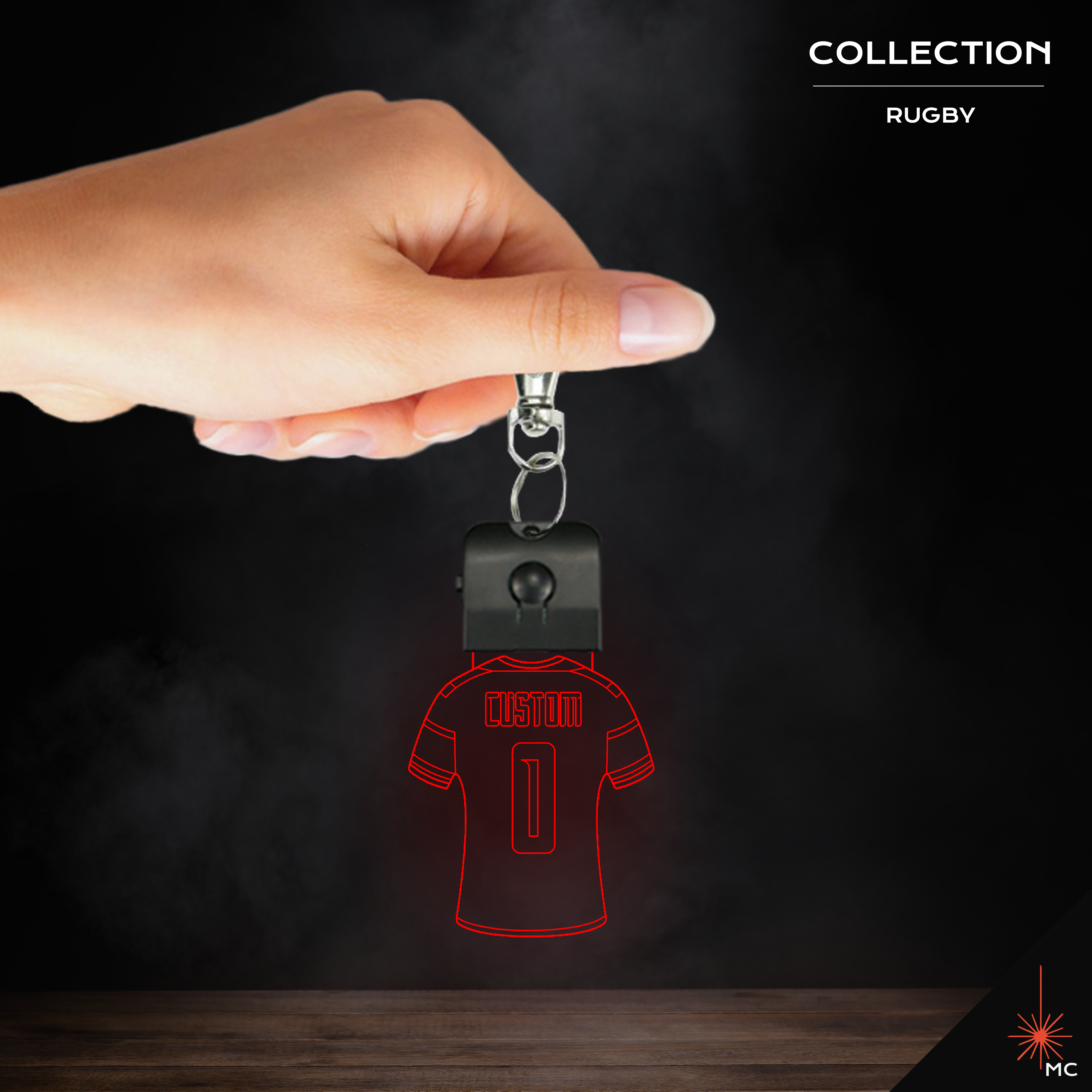 Design Your Own - Custom Rugby Jersey LED Keychain – Mozemo Craft