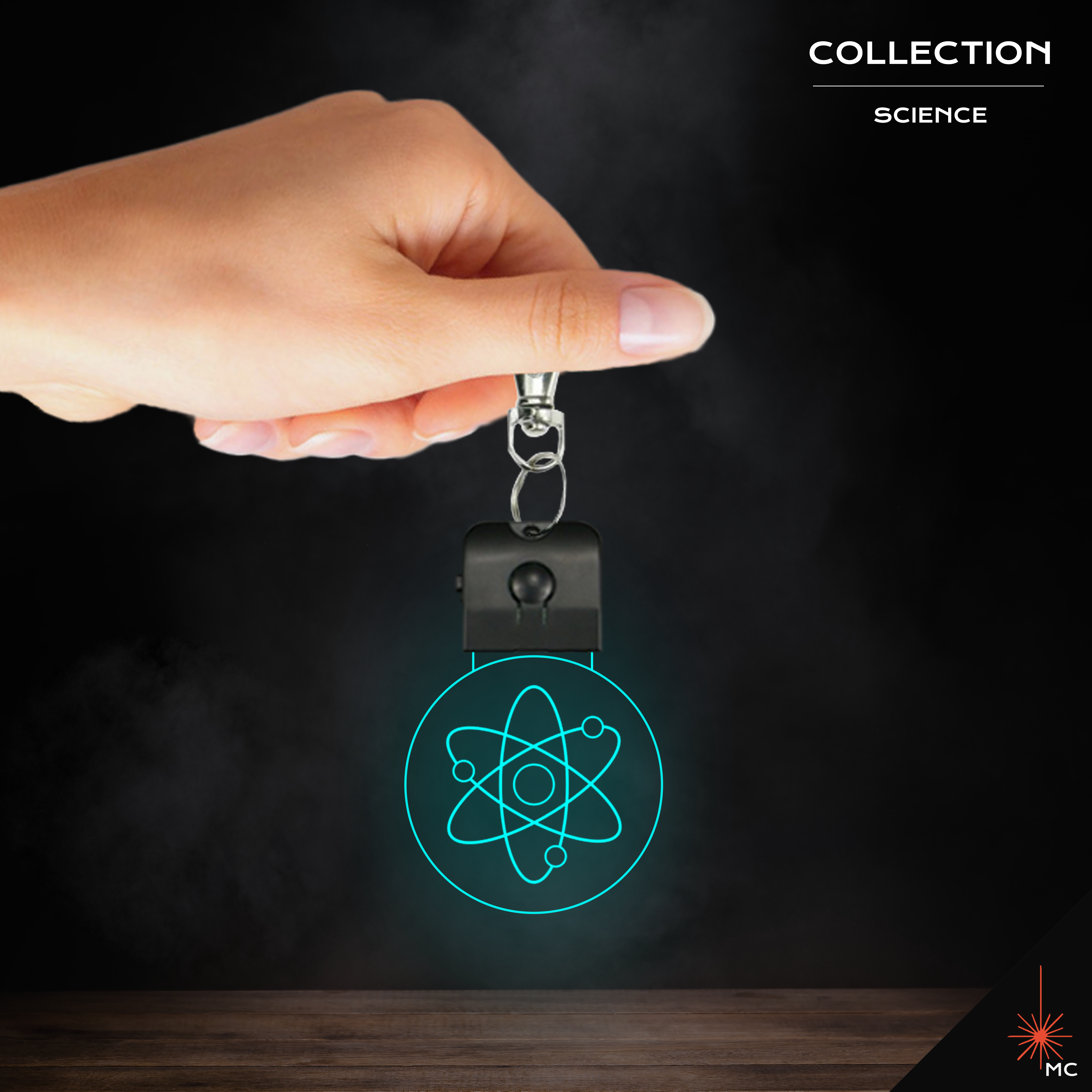 LED Keychain - Atom (Science) – Mozemo Craft